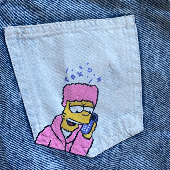 H&M | Skirts | New Hm Skirt W Custom Simpsons Painted On Pockets | Poshmark